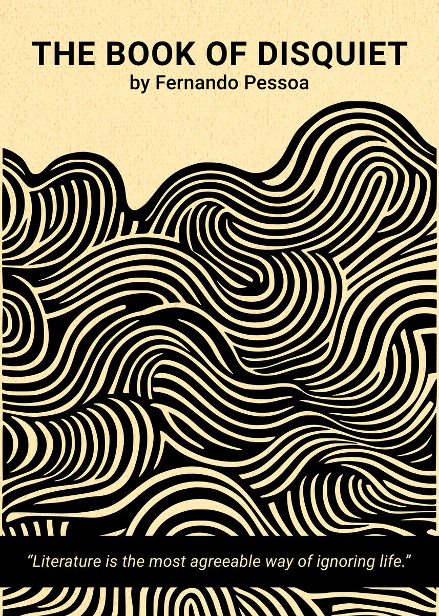 'Book of Disquiet Minimalist Book Cover' Poster, picture, metal print ...