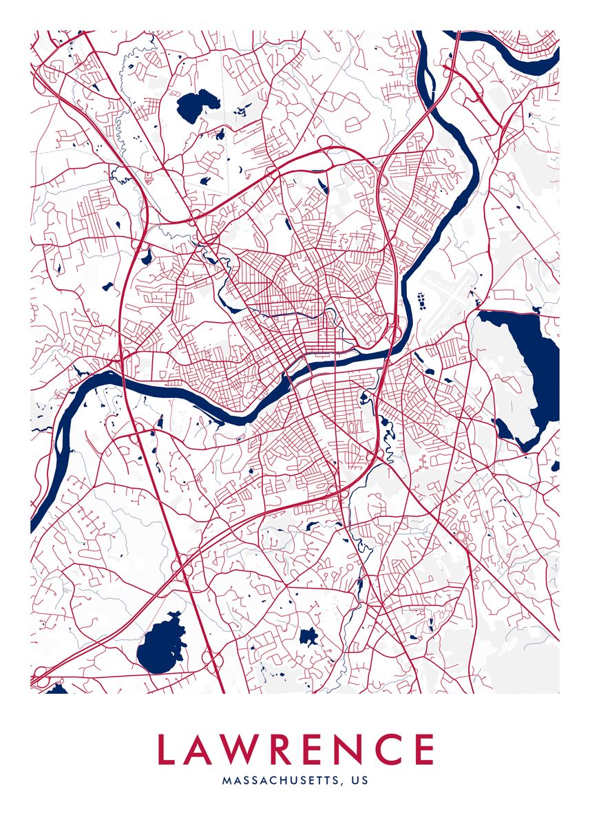 'Lawrence, Massachusetts' Poster, picture, metal print, paint by Andi Permana | Displate