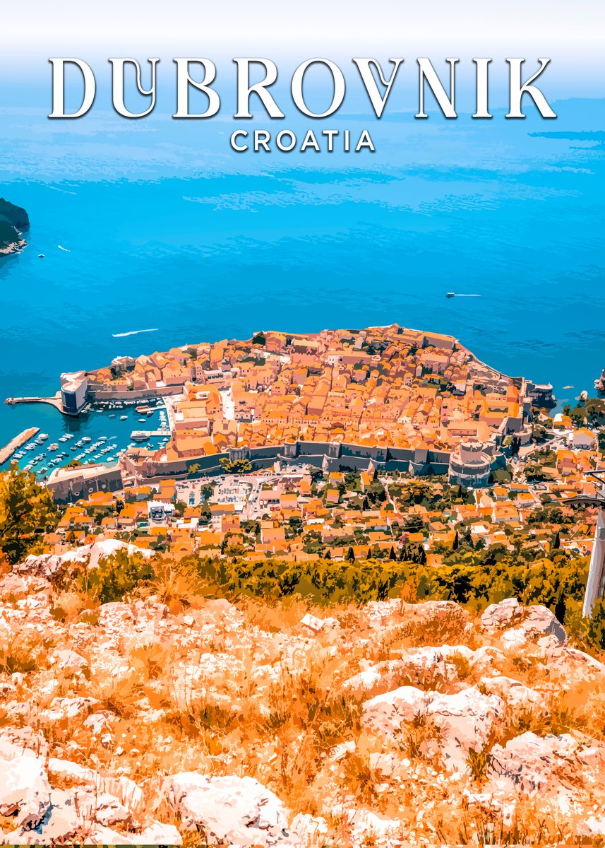 'Dubrovnik Croatia Aerial View' Poster, picture, metal print, paint by ...
