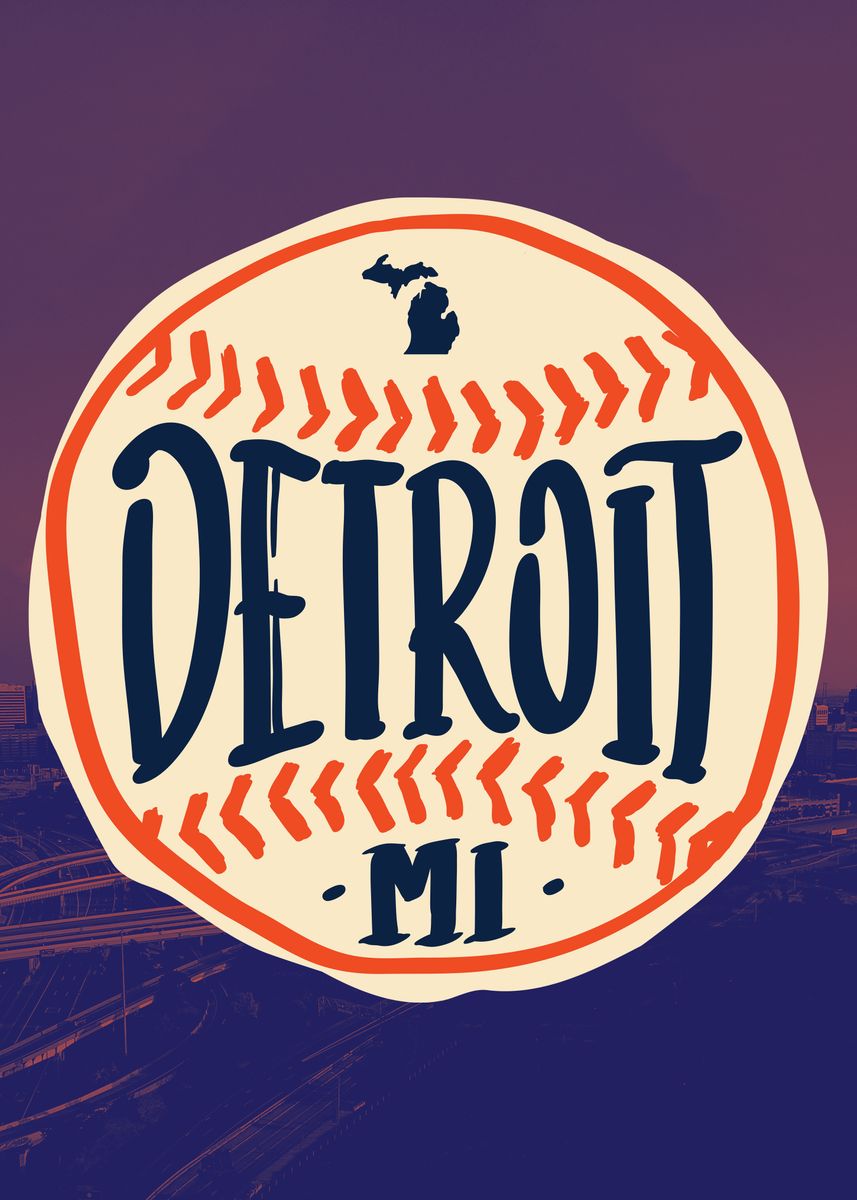 'Detroit Baseball' Poster, picture, metal print, paint by GoodWordsCo ...