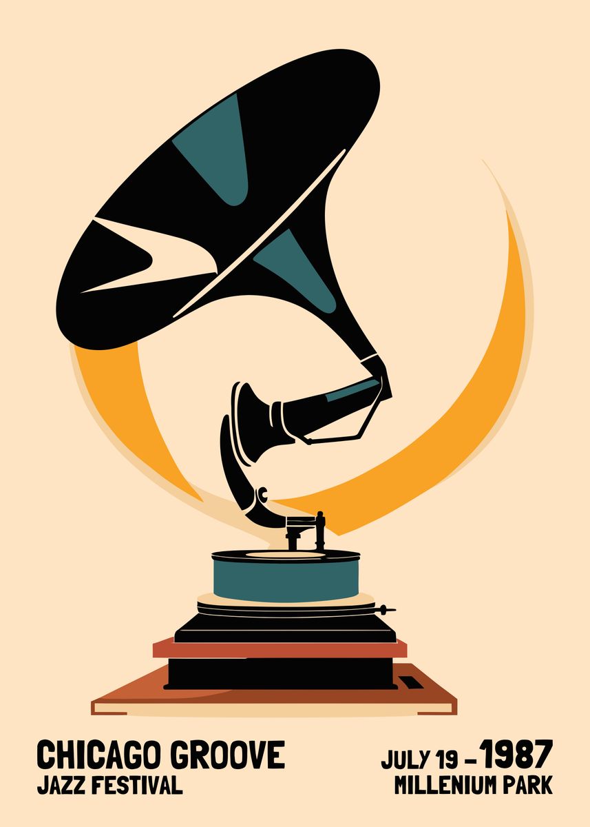 'Chicago Groove Jazz Festival Poster' Poster, picture, metal print ...
