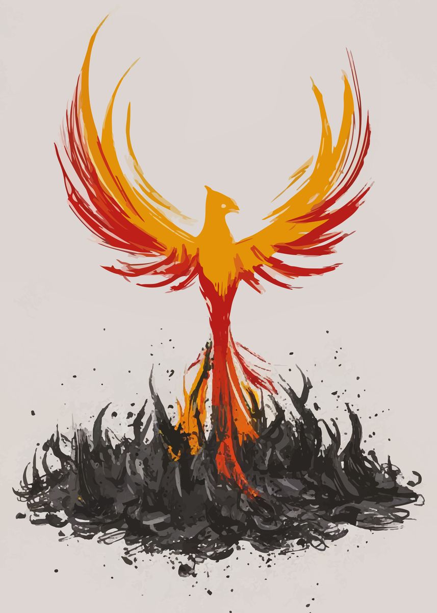 'Phoenix Rising' Poster, picture, metal print, paint by StonebridgeArt ...