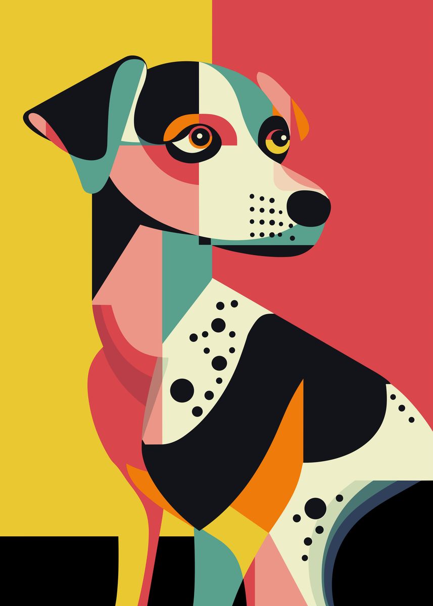 'Geometric Dog Art' Poster, picture, metal print, paint by Omar Kanan ...