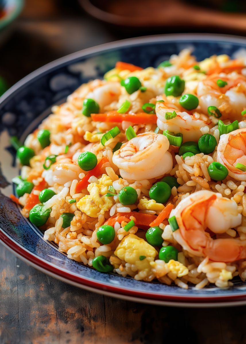 'Shrimp Fried Rice' Poster, picture, metal print, paint by Rawbin ...