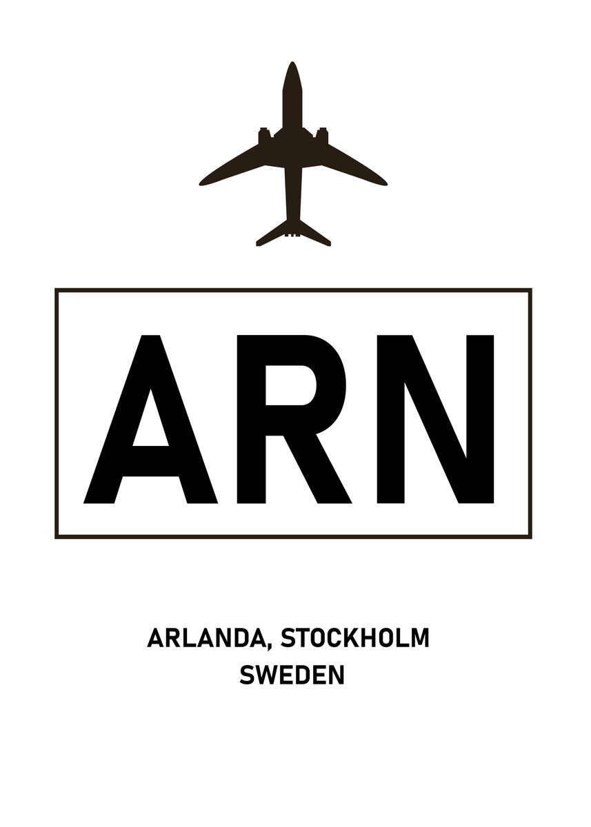 'Arlanda Airport Code' Poster, picture, metal print, paint by ...