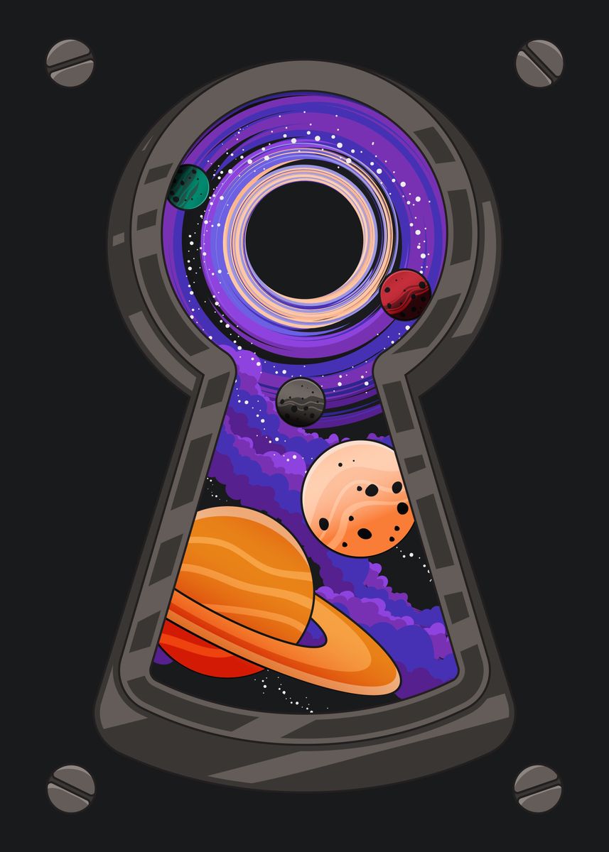 'Cosmic Keyhole Escape' Poster, picture, metal print, paint by taofik ...