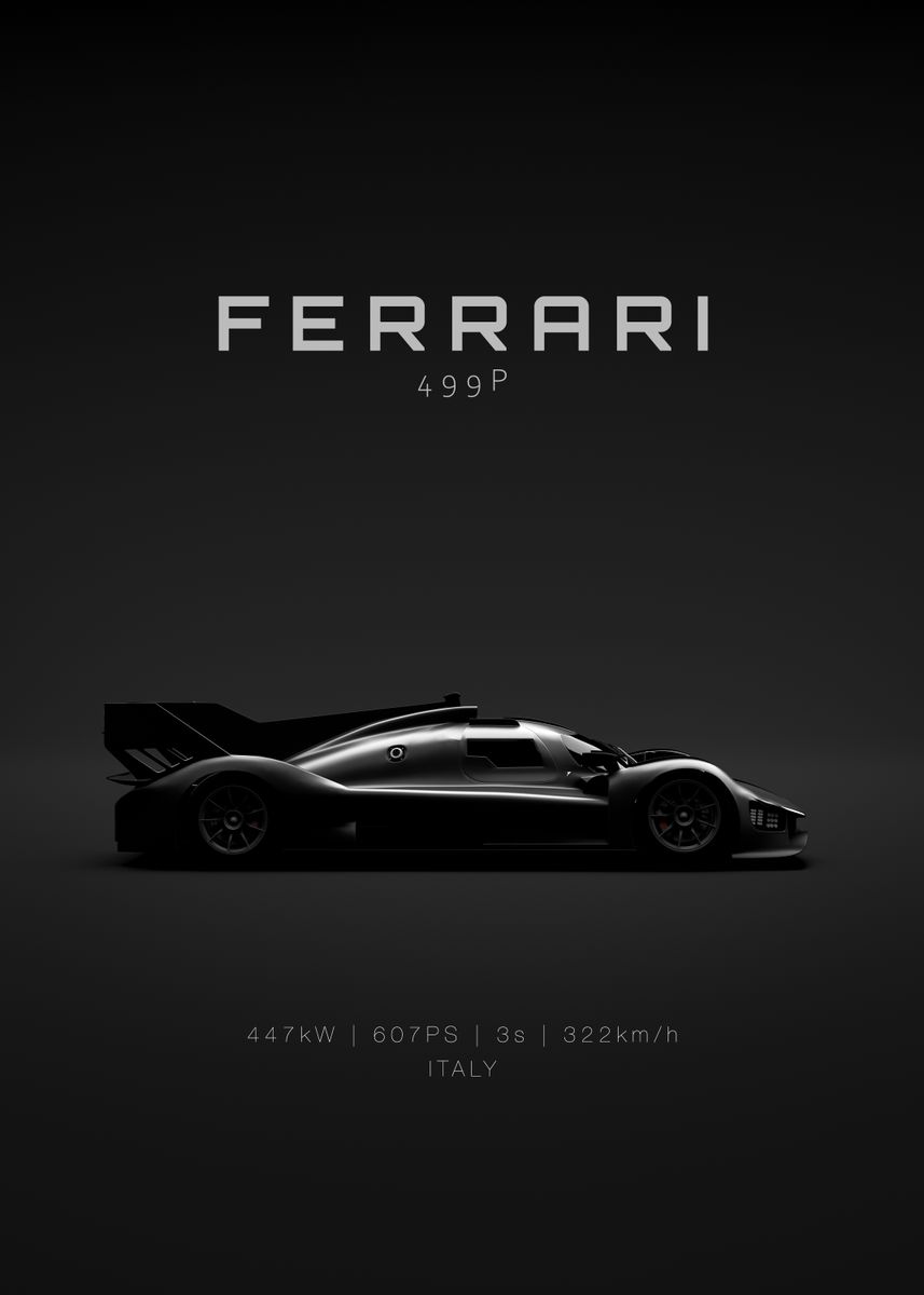 '2023 Ferrari 499P Race Car' Poster, picture, metal print, paint by 21 ...