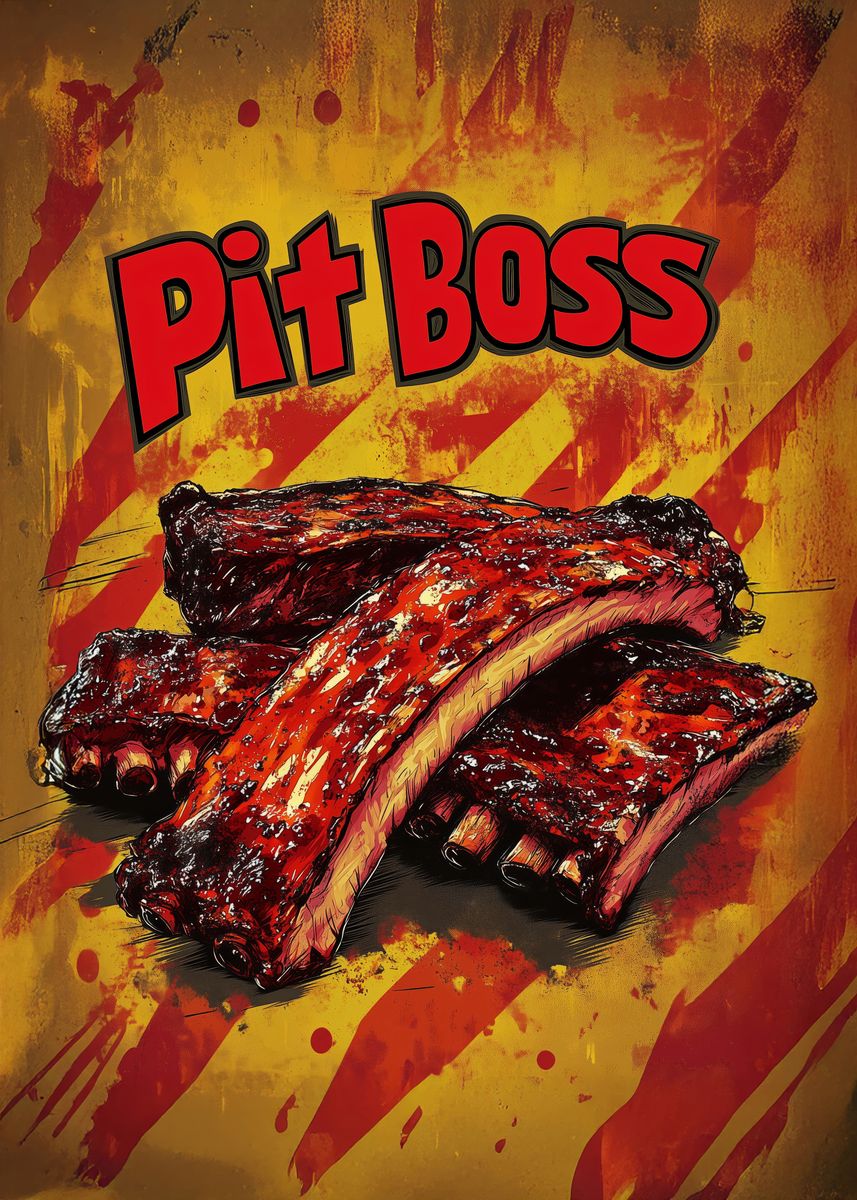 'Pit Boss BBQ Ribs' Poster, picture, metal print, paint by urbanbuzz ...