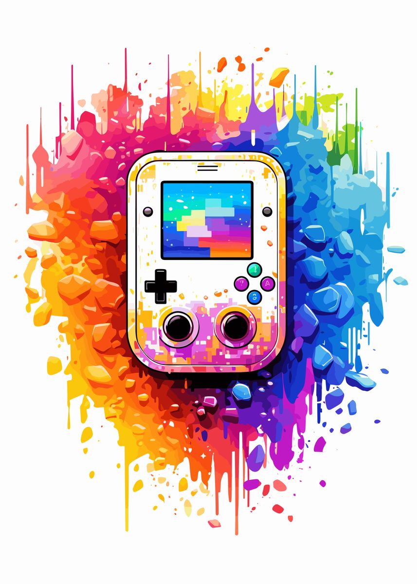 'Retro Game Console Art' Poster, picture, metal print, paint by ...