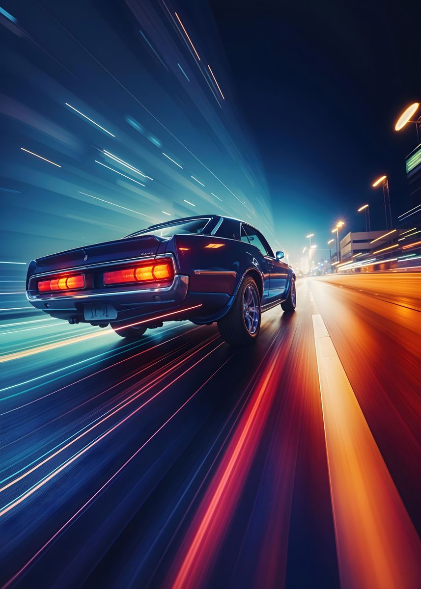 'Speeding Car Motion Blur' Poster, picture, metal print, paint by Wall ...