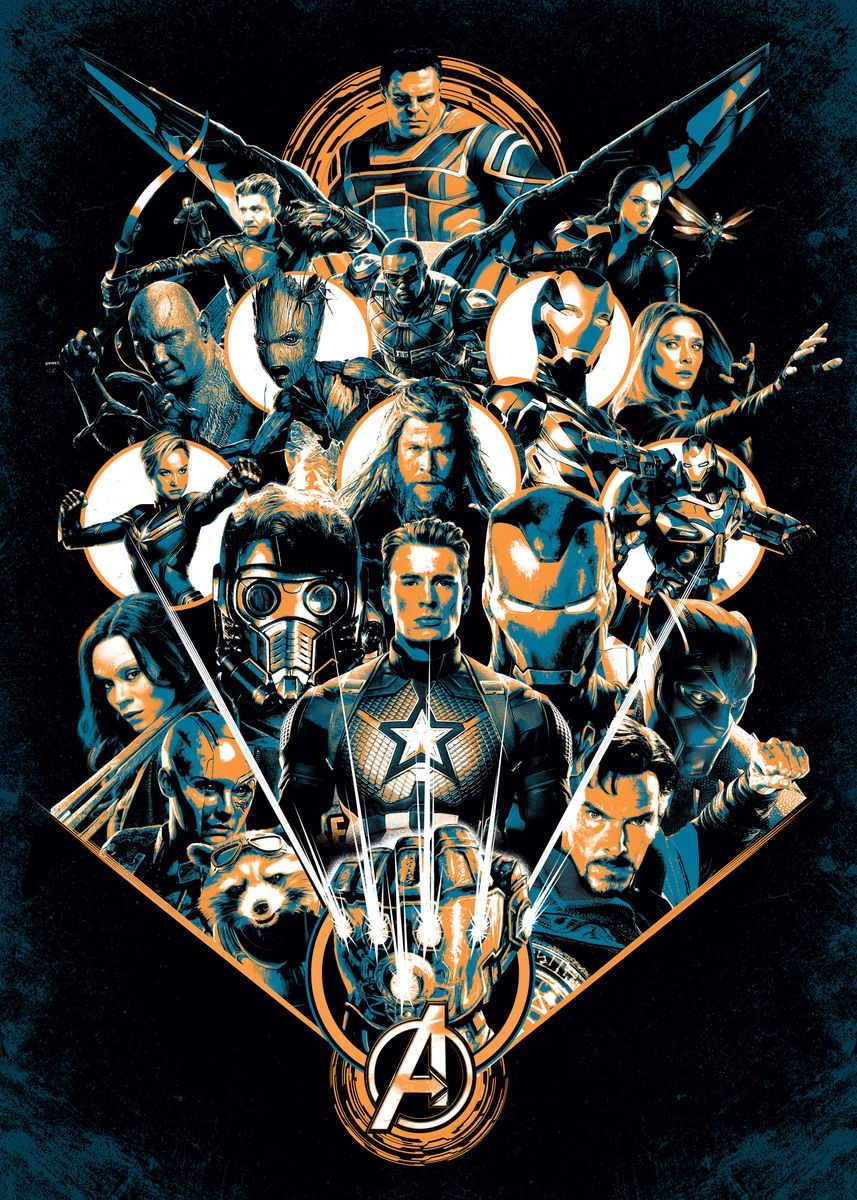 'Endgame Group Collage' Poster, picture, metal print, paint by Marvel ...