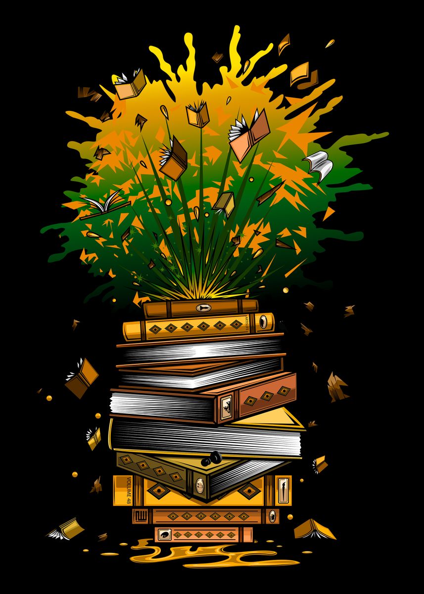 'Pineapple Books' Poster, picture, metal print, paint by Adamzworld ...