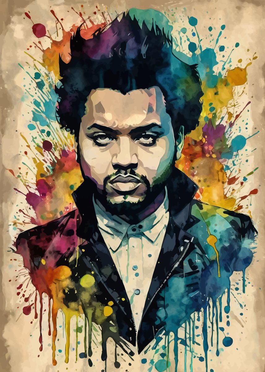 'The Weeknd Watercolor' Poster, picture, metal print, paint by DUMBROS ...