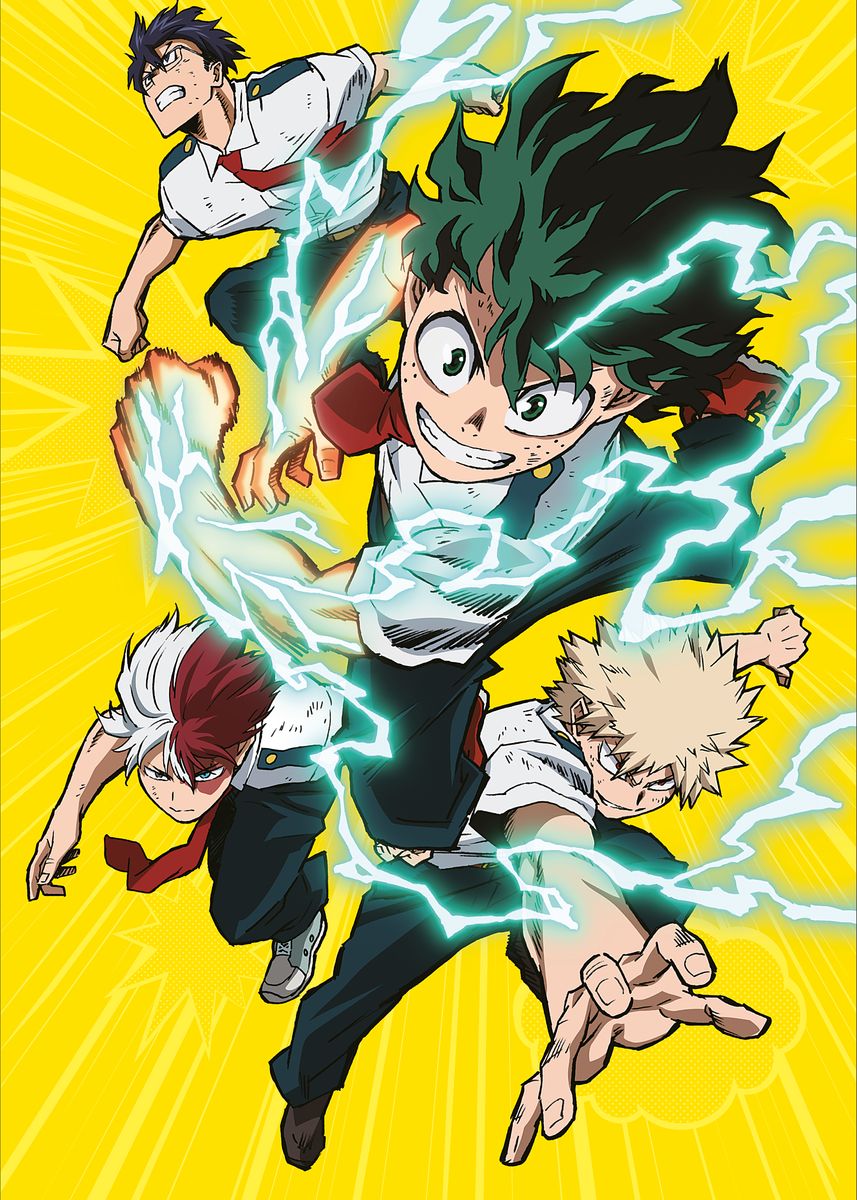 'MHA: Action' Poster, picture, metal print, paint by My Hero Academia ...