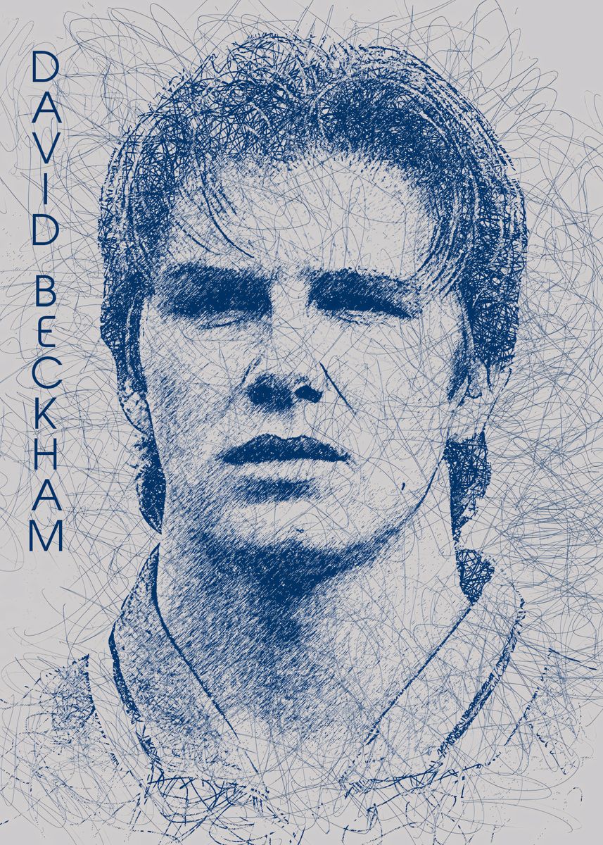 'David Beckham Sketch' Poster, picture, metal print, paint by FlowCad ...