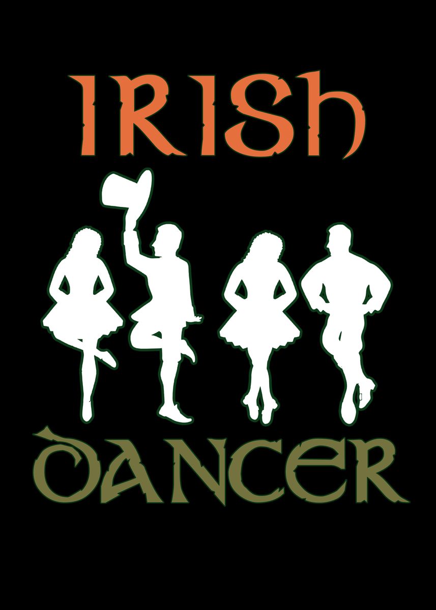 'Irish Dancer Clover Funny' Poster, picture, metal print, paint by ...