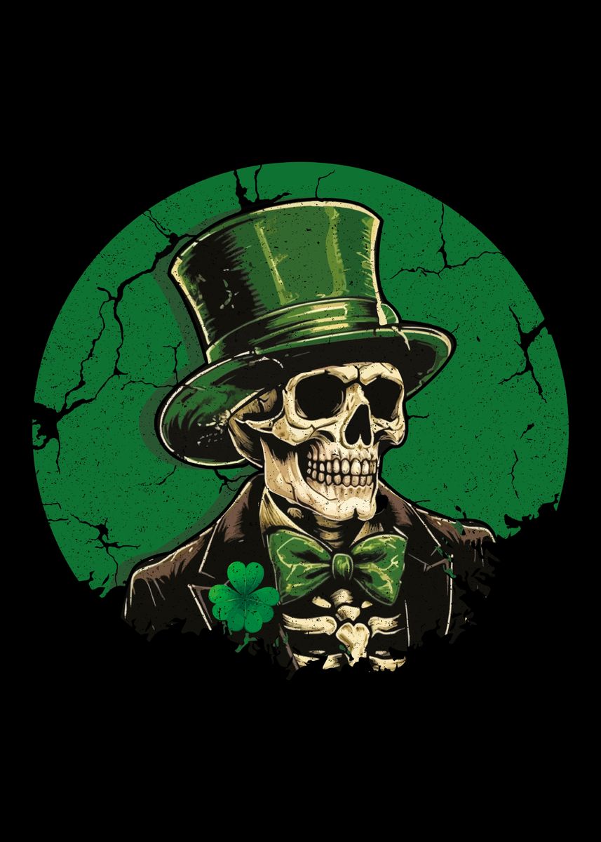 'Irish Skeleton Saint' Poster, picture, metal print, paint by ShirTom ...