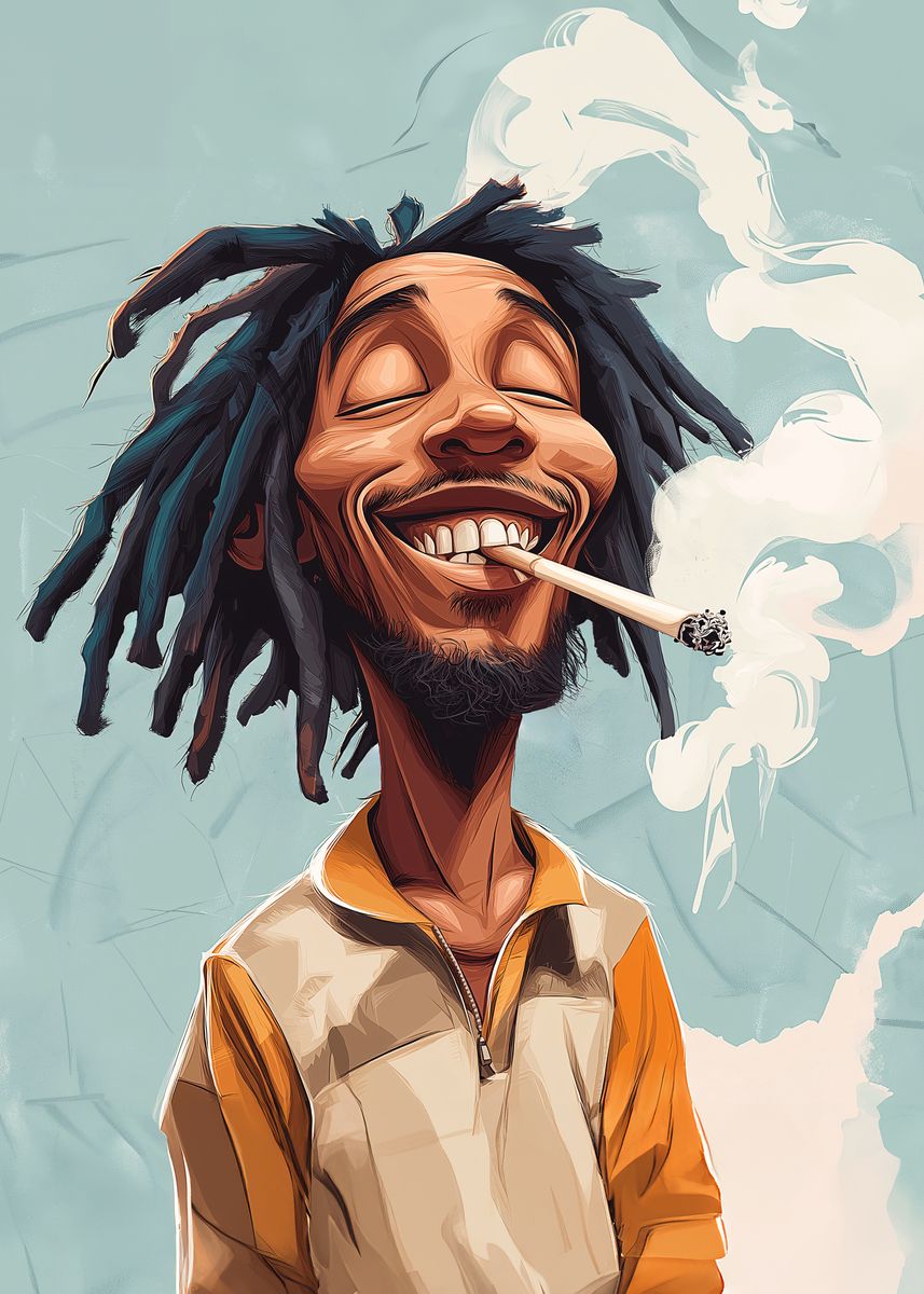 'Bob Marley Cartoon' Poster, picture, metal print, paint by Leoni ...