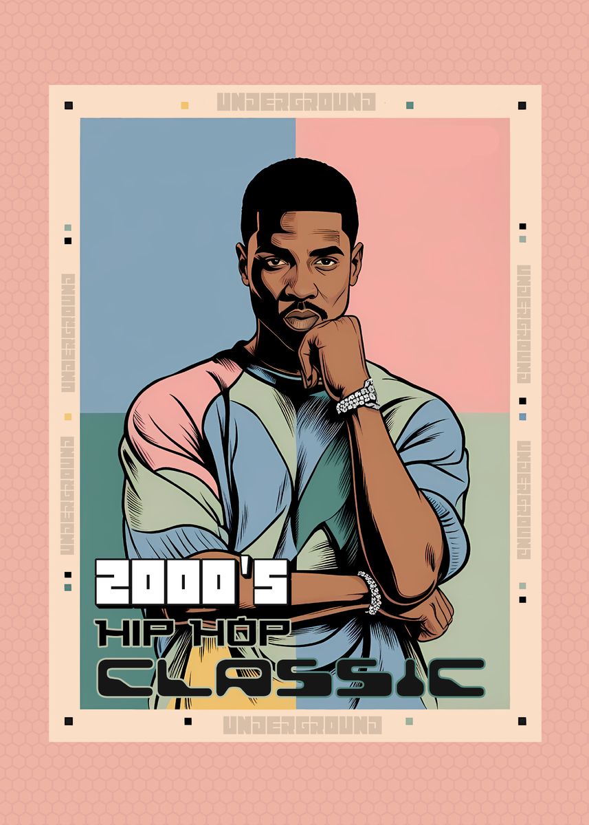 'Retro Minimalist 2000's Hip Hop Classic' Poster, picture, metal print ...