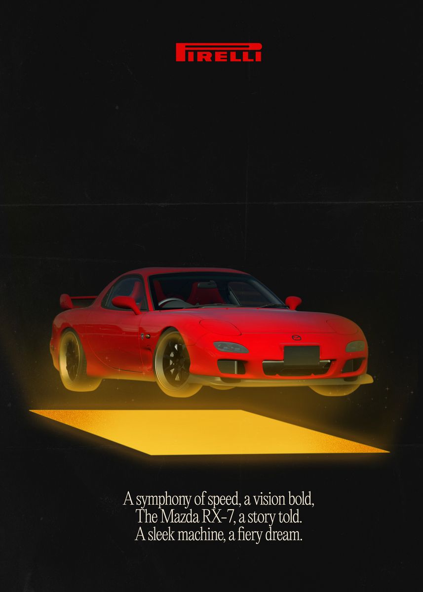 'Mazda RX-7 Vintage' Poster, picture, metal print, paint by Aliigal ...