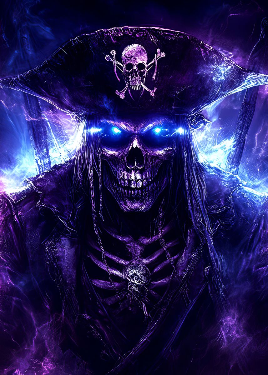 'Spectral Pirate Skull' Poster, picture, metal print, paint by Dare ...