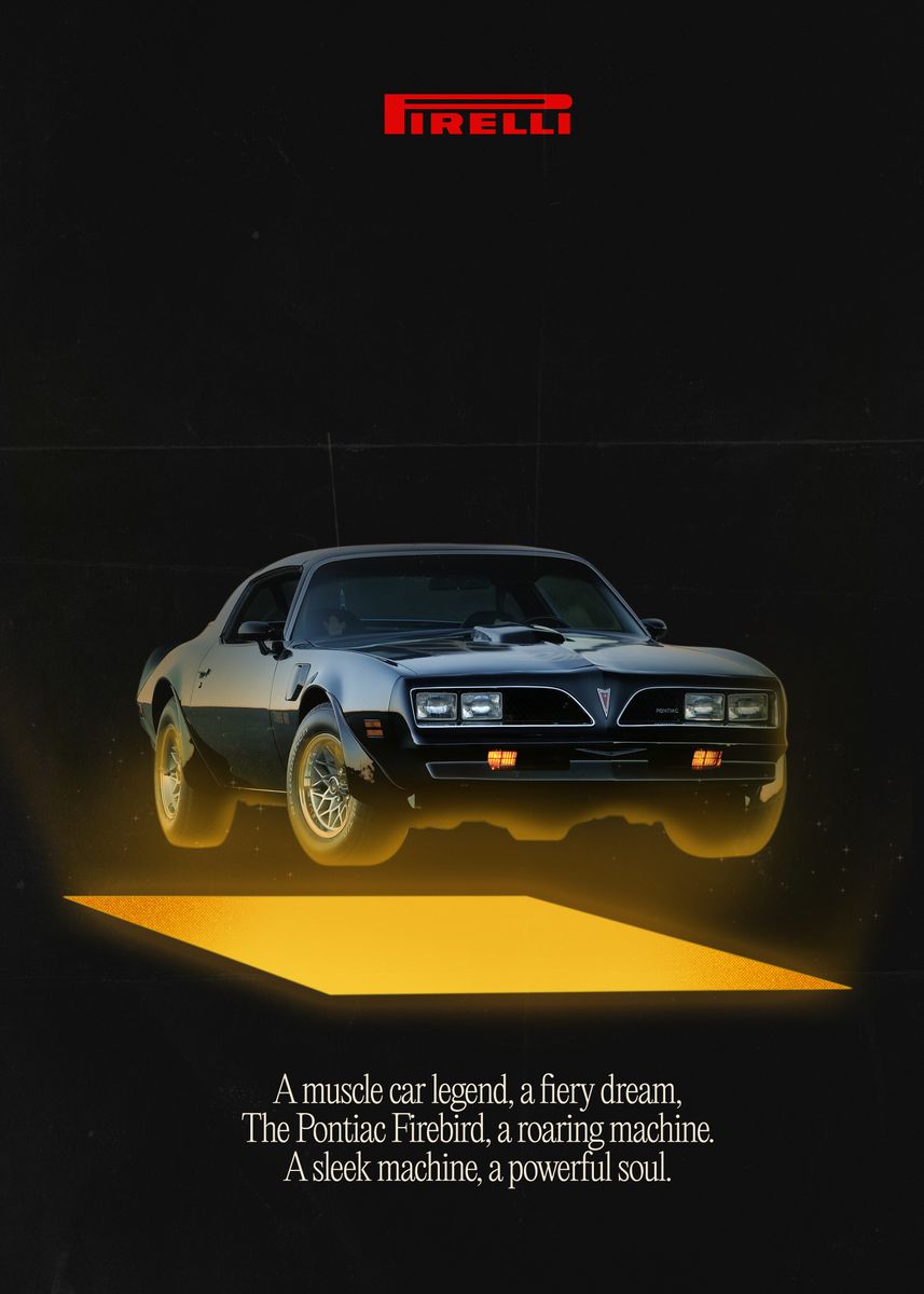 'Pontiac Firebird Vintage' Poster, picture, metal print, paint by ...