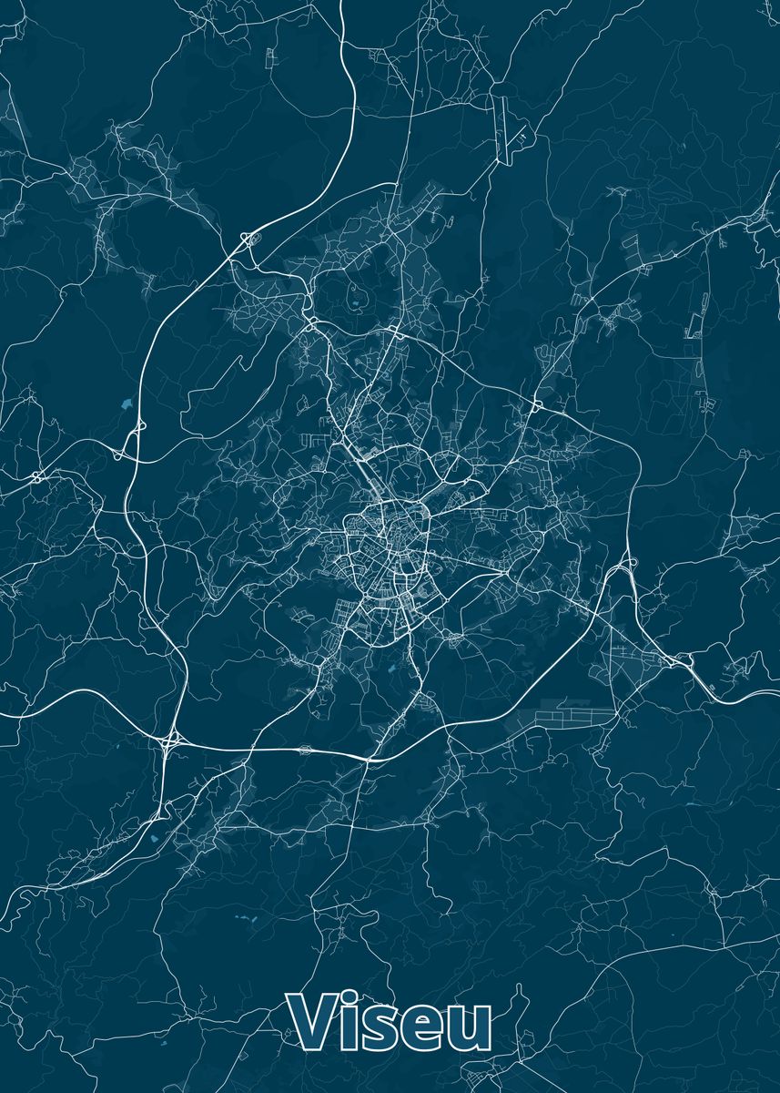 'Visieu City Map' Poster, picture, metal print, paint by Sam Kal | Displate