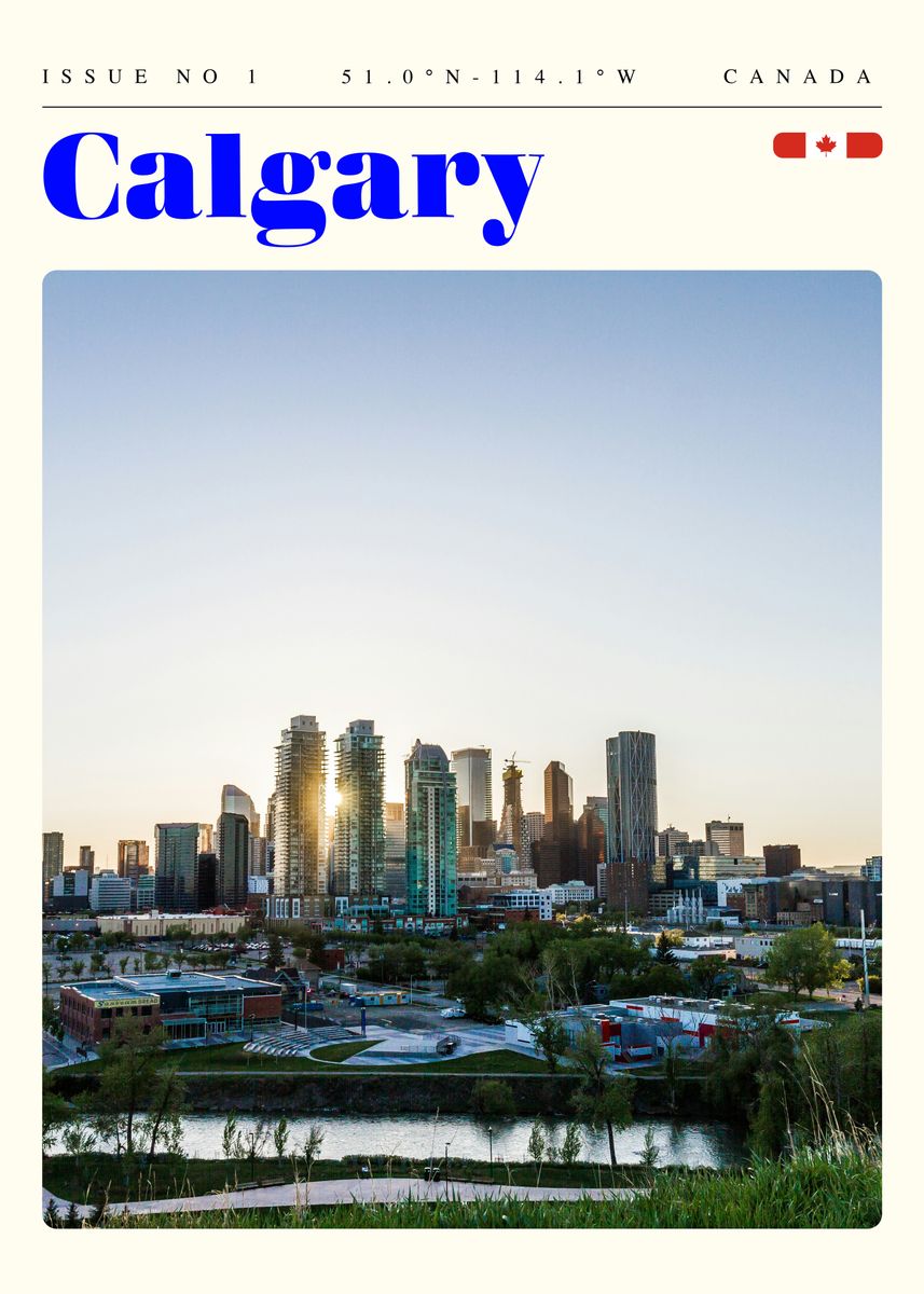 'Calgary Alberta Travel Art Poster' Poster, picture, metal print, paint ...