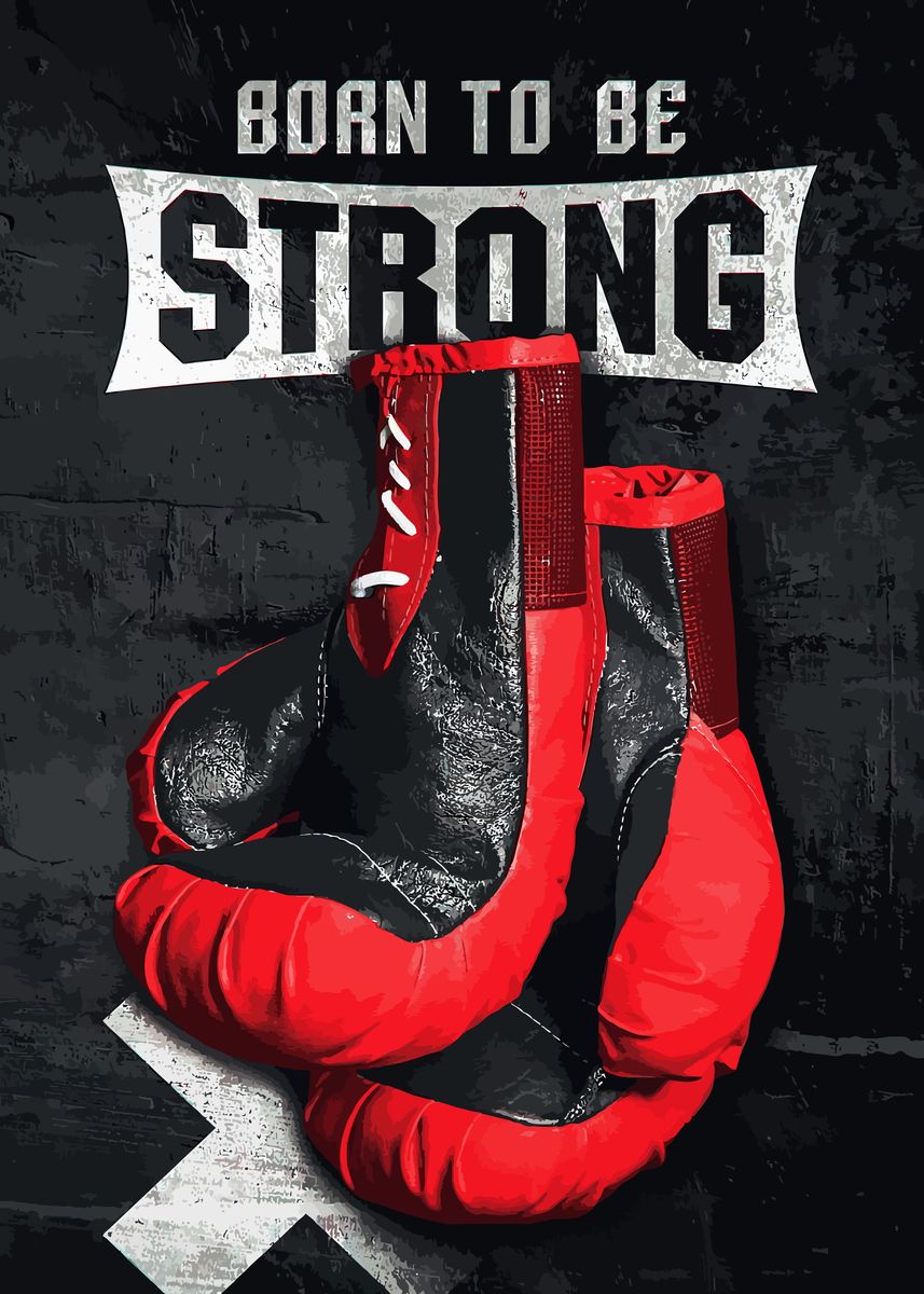 'Boxing Gloves Motivation' Poster, picture, metal print, paint by ...