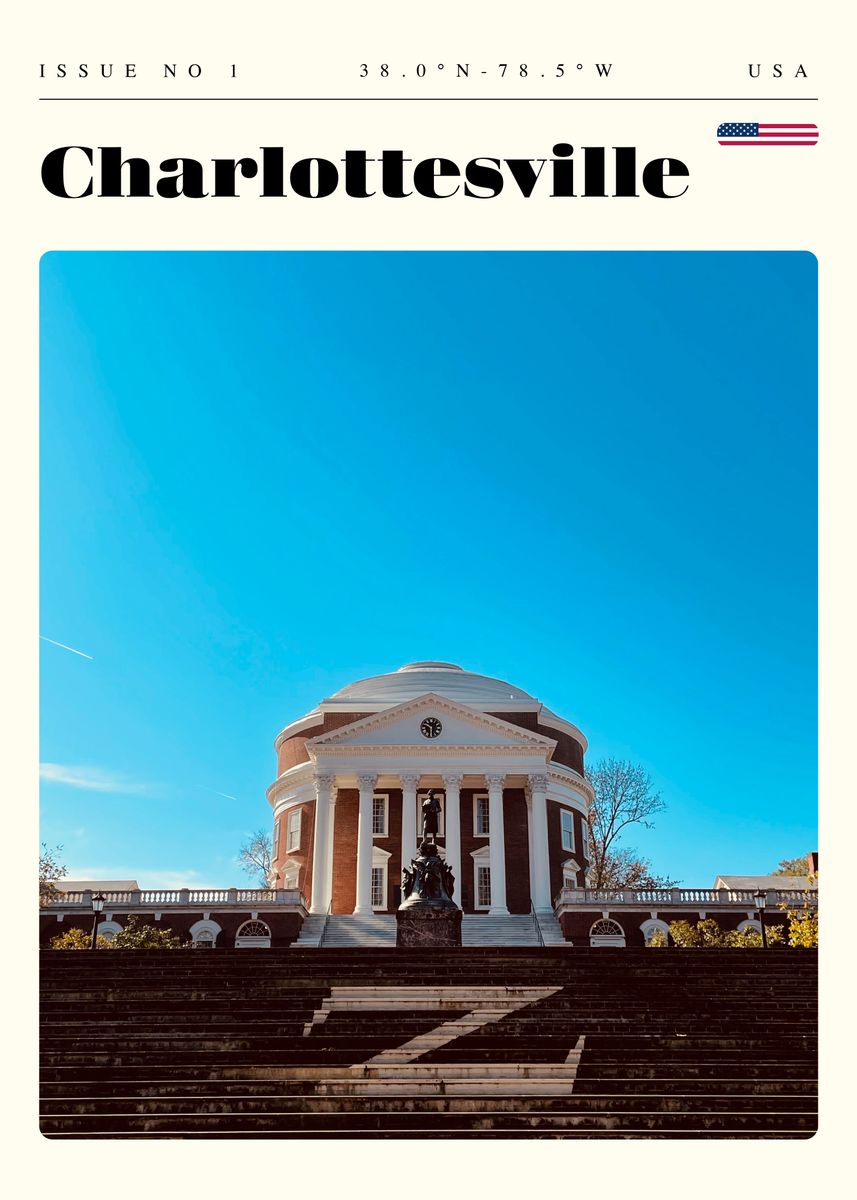 'Charlottesville Virginia University Travel Art Poster' Poster, picture ...