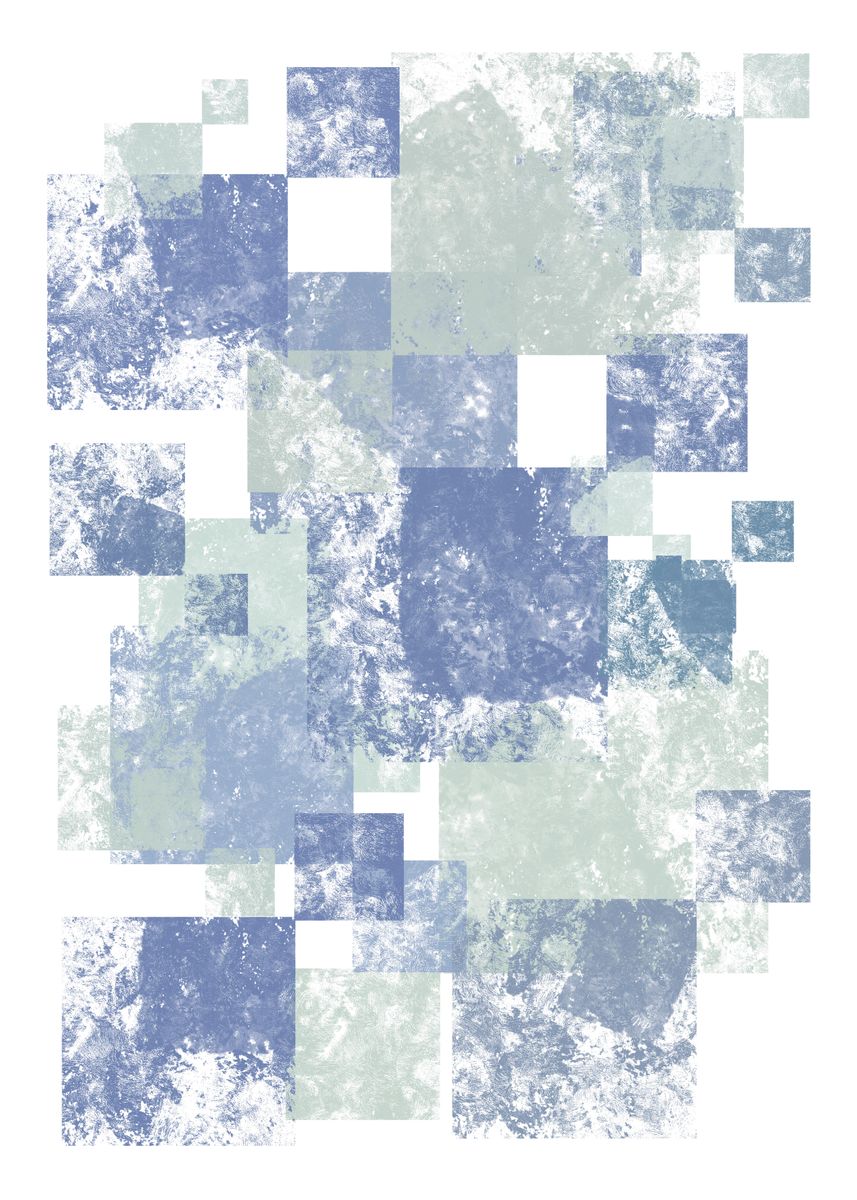 'Abstract Blue Cubes' Poster, picture, metal print, paint by Martina ...