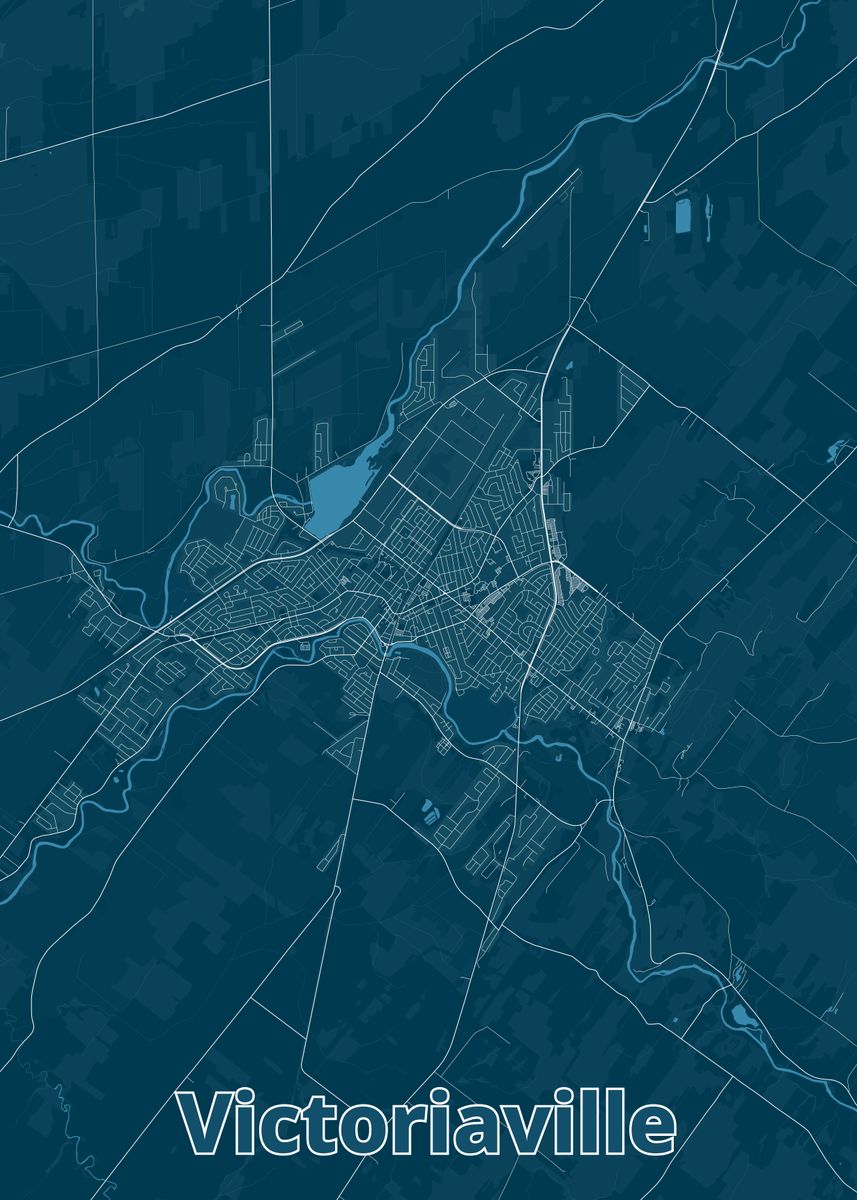 'Victoriaville City Map' Poster, picture, metal print, paint by Sam Kal ...