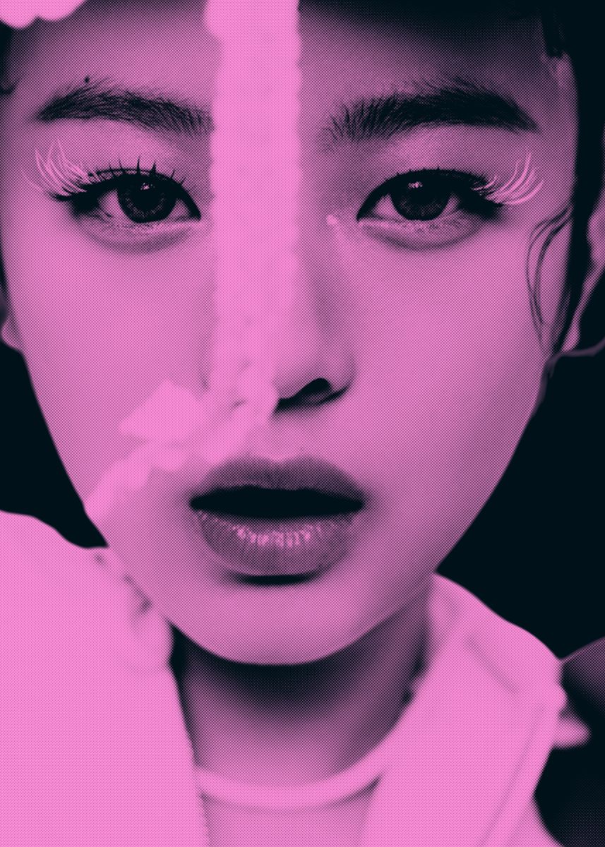 'Hanni NJZ Pink Portrait' Poster, picture, metal print, paint by ...