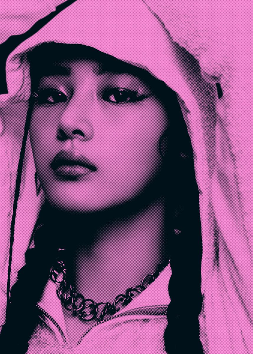 'Minji NJZ Pink Portrait' Poster, picture, metal print, paint by ...