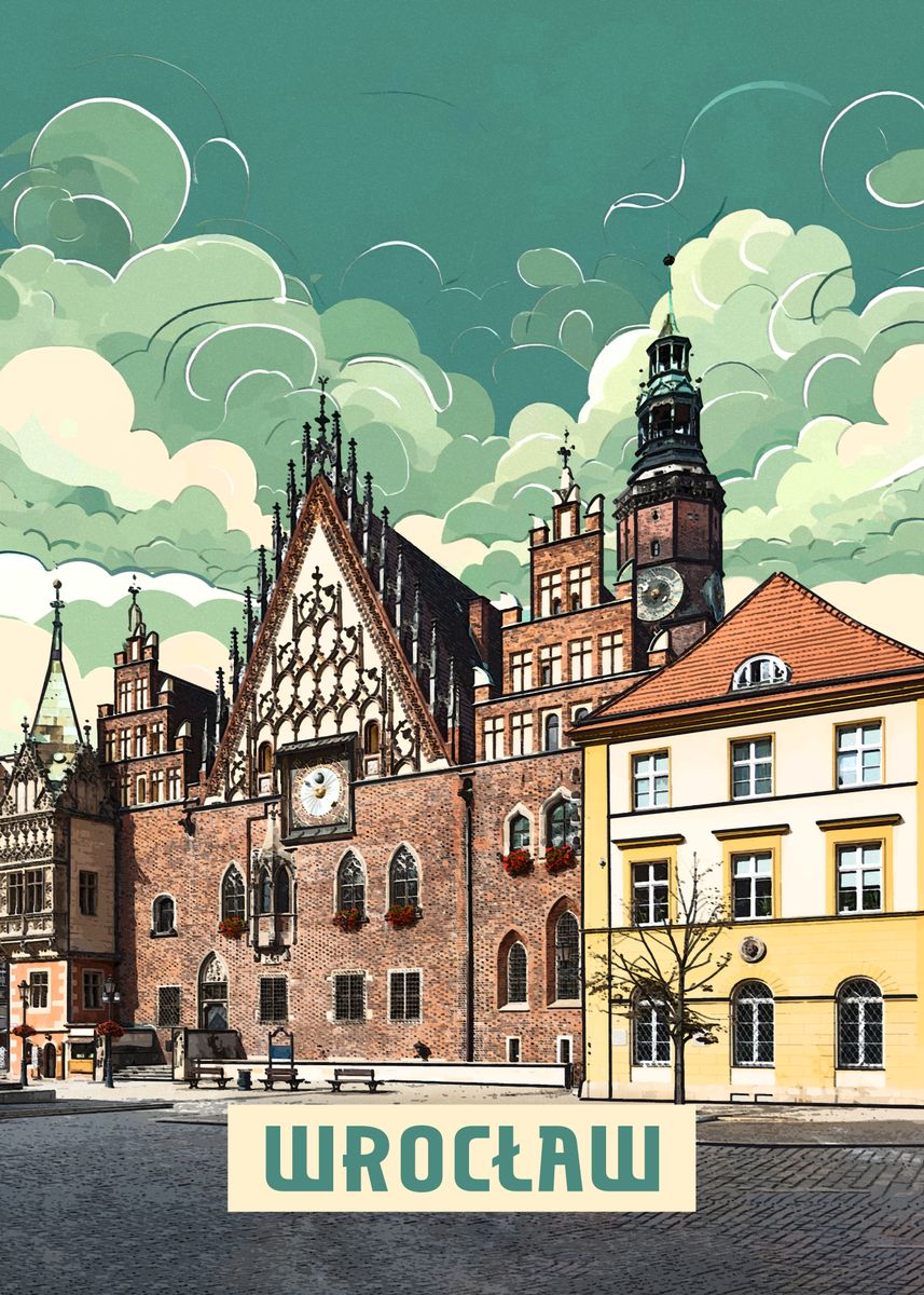 'Wroclaw' Poster, picture, metal print, paint by Bo Kev | Displate