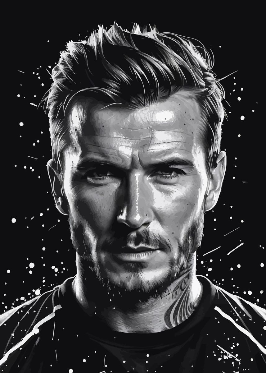 'David Beckham Portrait' Poster, picture, metal print, paint by ...