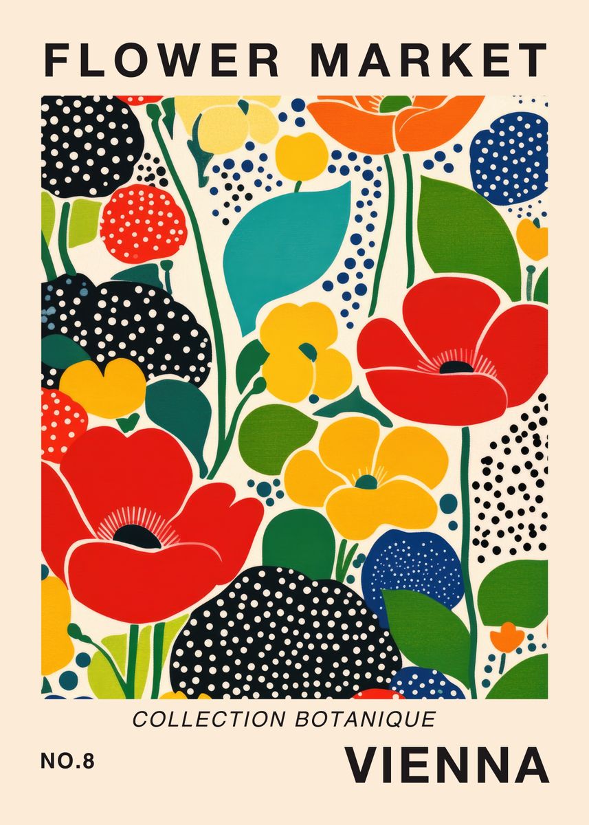 'Vienna Flower Market Poster' Poster, picture, metal print, paint by ...