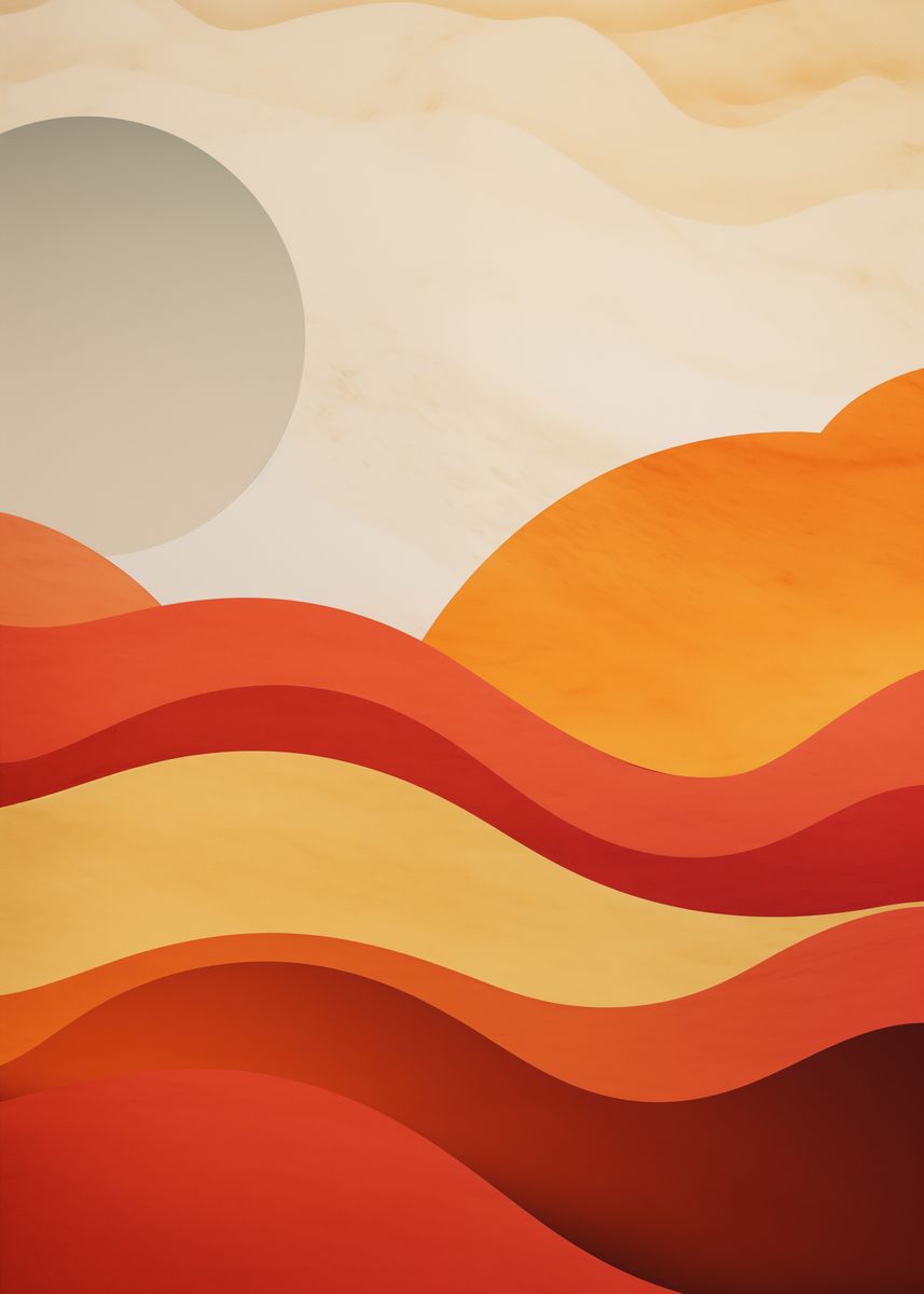 'Abstract Landscape Sun' Poster, picture, metal print, paint by Roman ...
